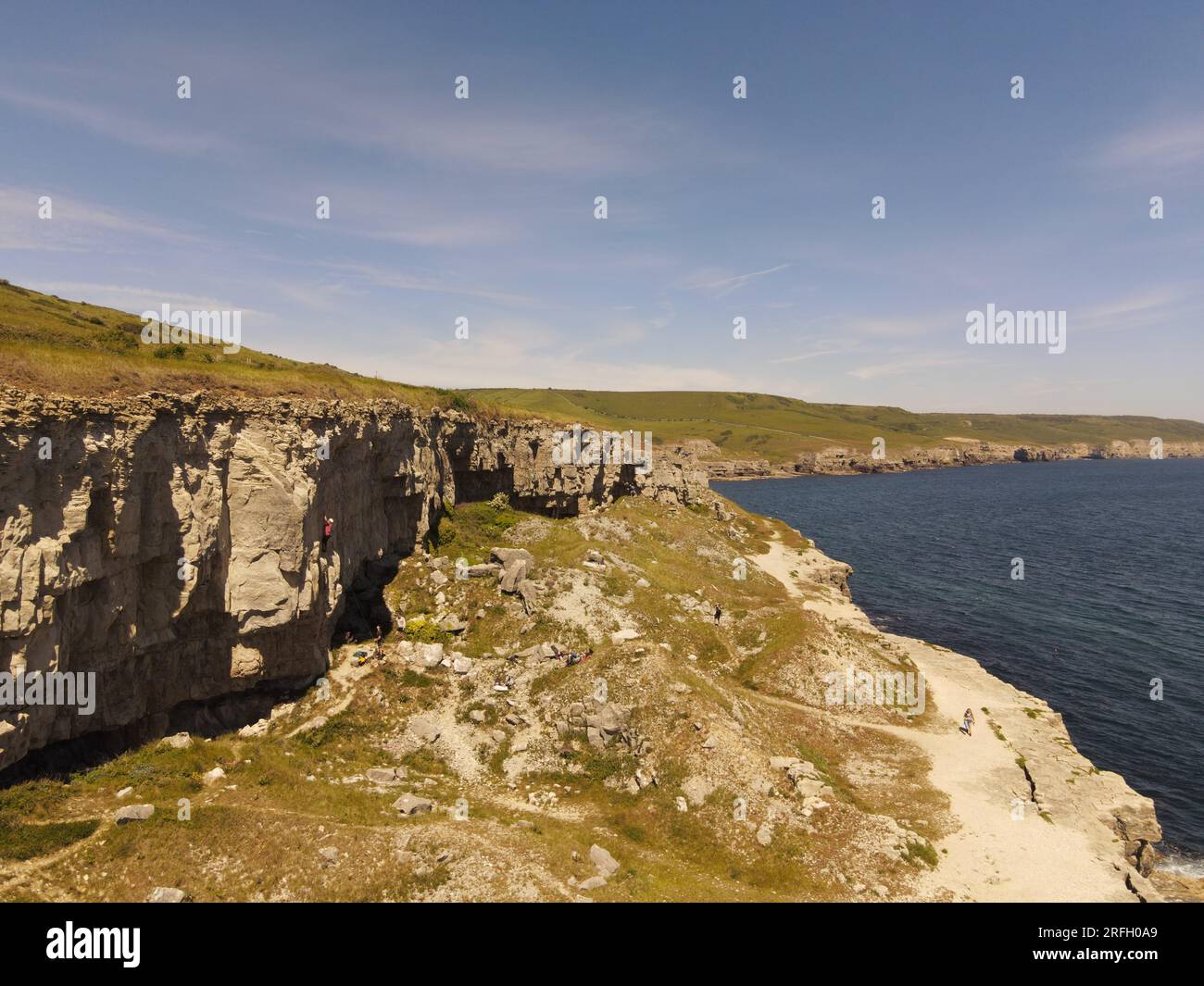 Cliffs and Hills on Dorset's famous Jurassic Coast, at Winspit Cove and ...