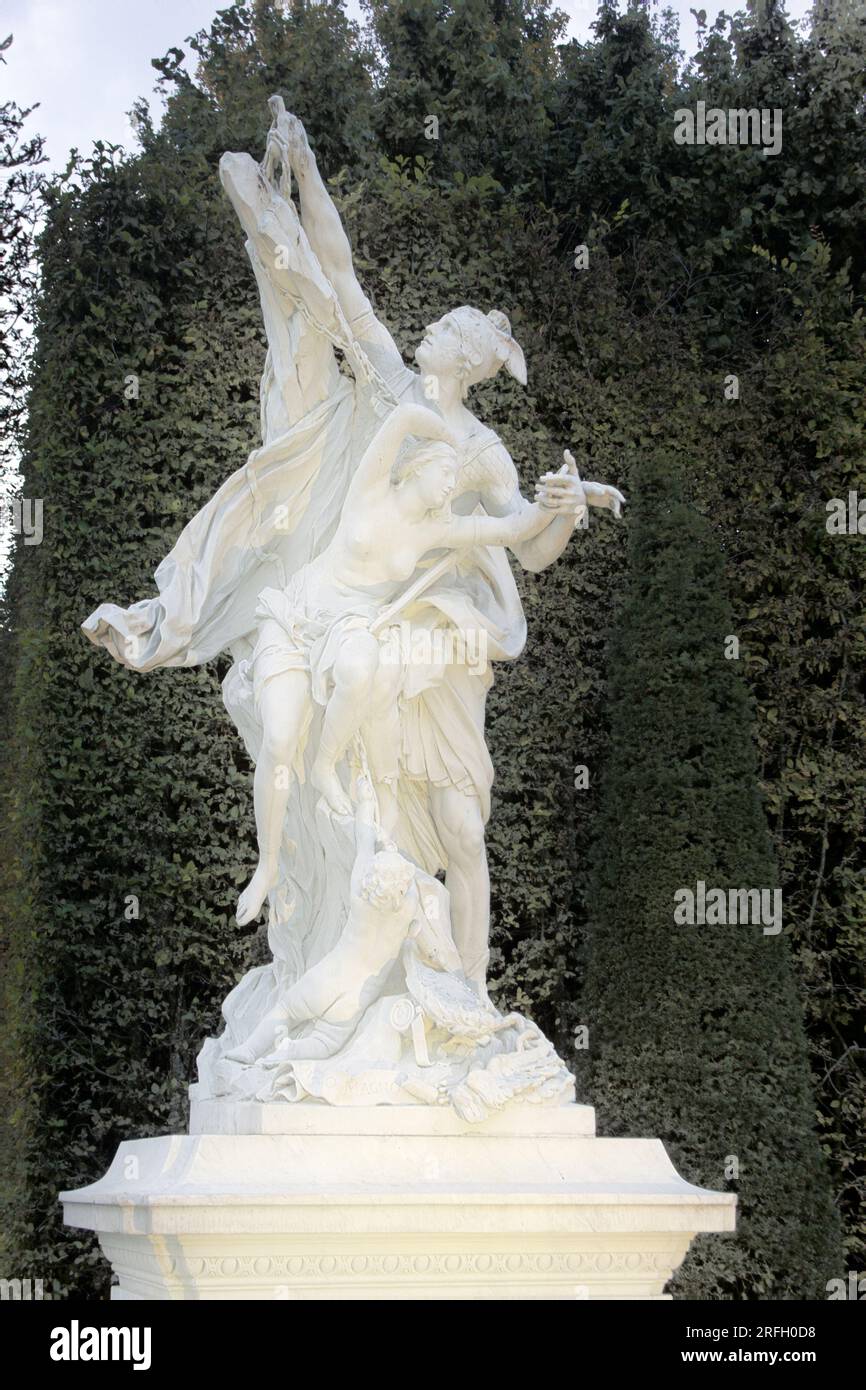 Versailles, France - September 26, 2017: park of Versailles in fall ...