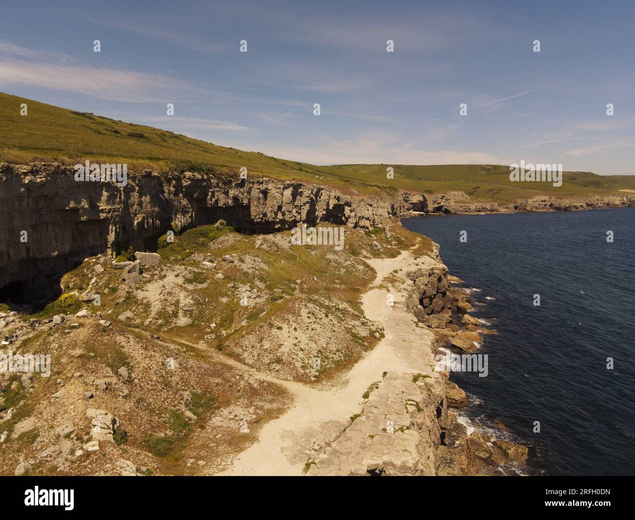 Cliffs and Hills on Dorset's famous Jurassic Coast, at Winspit Cove and ...