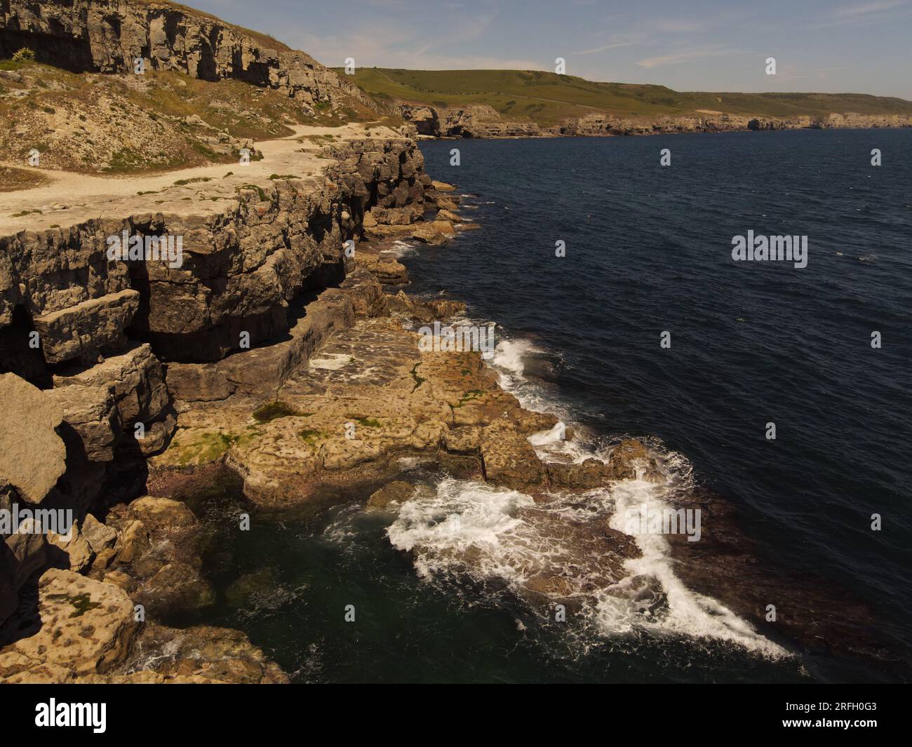 Cliffs and Hills on Dorset's famous Jurassic Coast, at Winspit Cove and ...