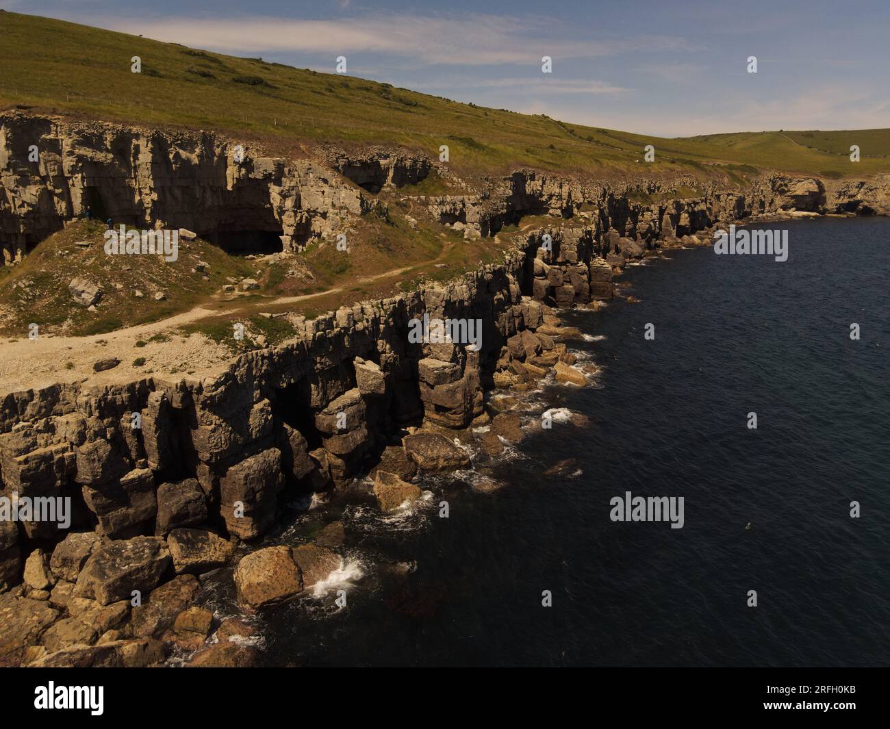 Cliffs and Hills on Dorset's famous Jurassic Coast, at Winspit Cove and ...