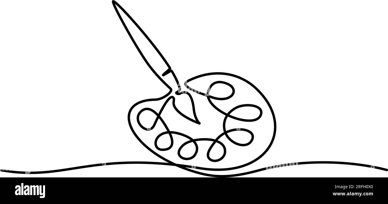 Artist palette line drawing hi-res stock photography and images - Alamy