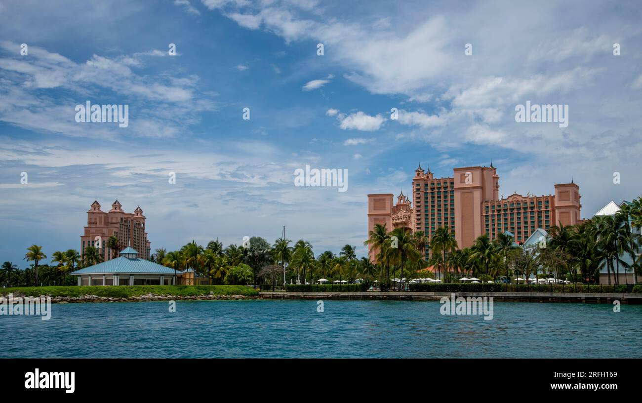 Beautiful scenery of Paradise Island at Nassau Harbour in Bahamas Stock ...