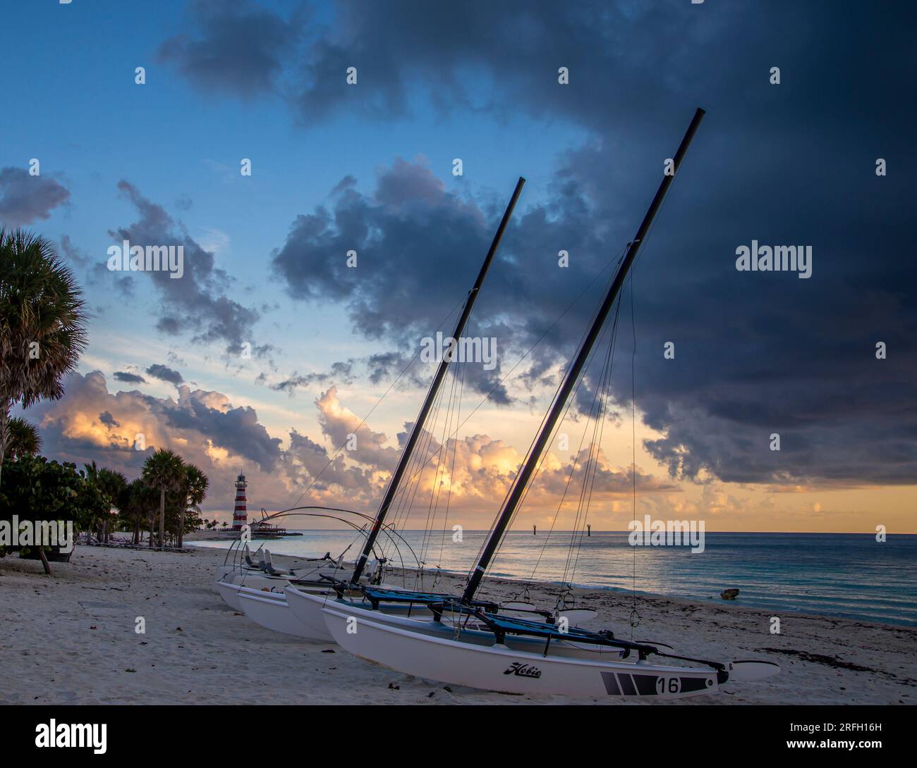 at dusk beatiful scenery beach sunset in Ocean Cay Island Stock Photo ...