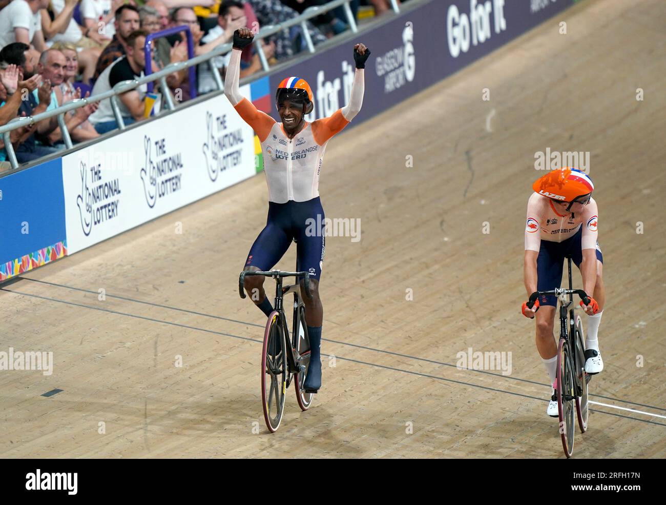Netherland's Daniel Abraham Gebru celebrates winning the Men's C5 ...