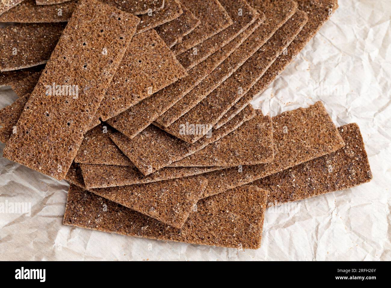 crispy rye bread, healthy foods made from rye flour, thin and crispy ...