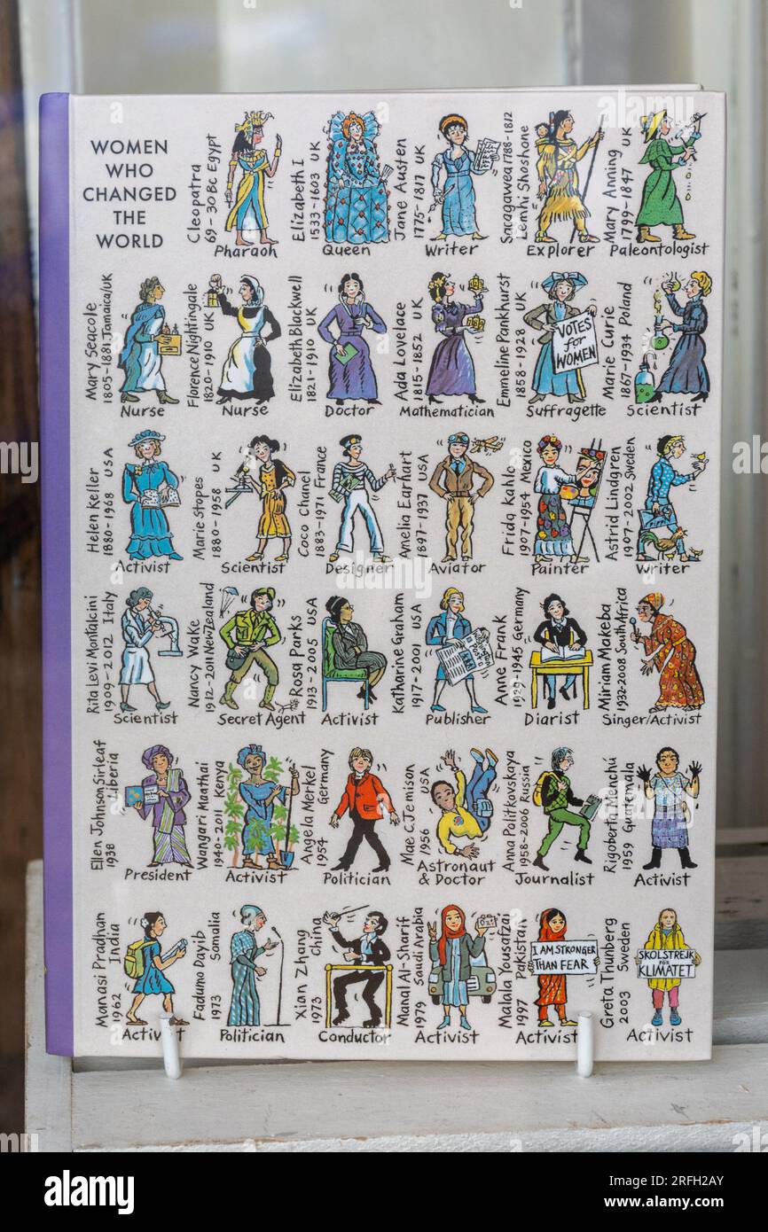 Women Who Changed The World notebook cover in shop window, England, UK ...