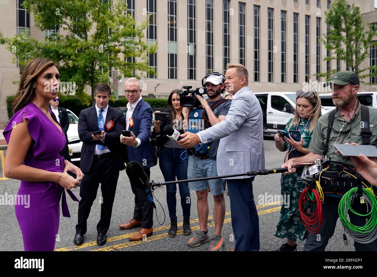 Alina Habba, a lawyer for former President Donald Trump, speaks after ...