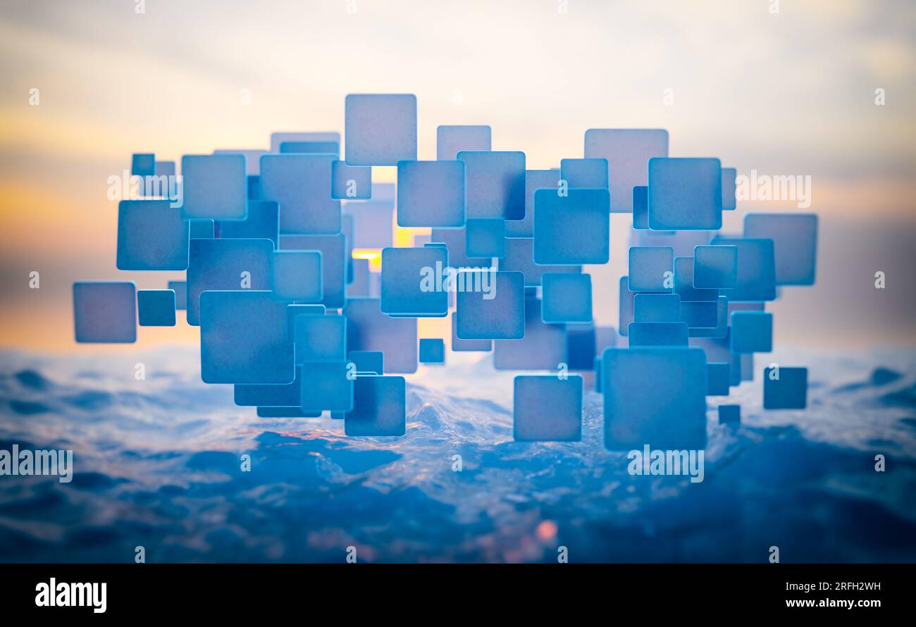 Shinny smooth blue background hi-res stock photography and images - Alamy