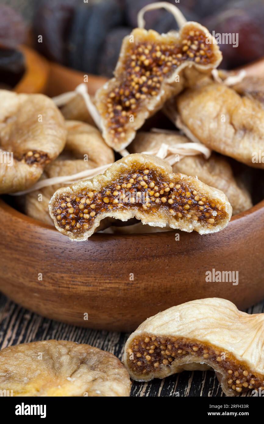 dried ripe and sweet yellow figs, figs dried naturally in the sun ...