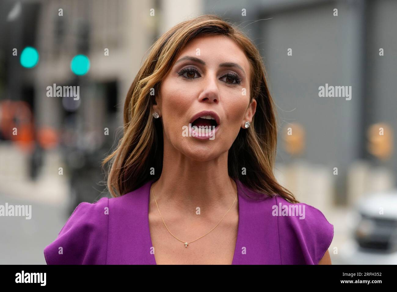Alina Habba, a lawyer for former President Donald Trump, speaks after ...