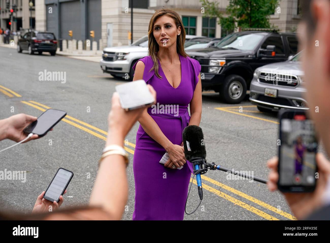 Alina Habba, a lawyer for former President Donald Trump, speaks after ...