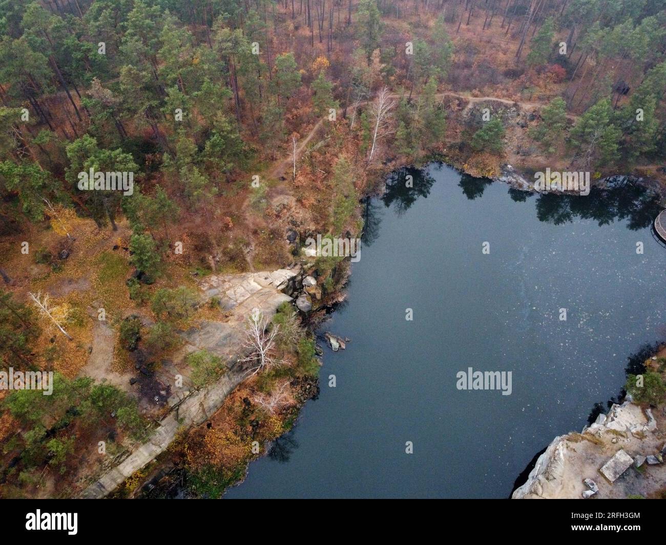 Ukraine flooded granite quarry drone hi-res stock photography and ...