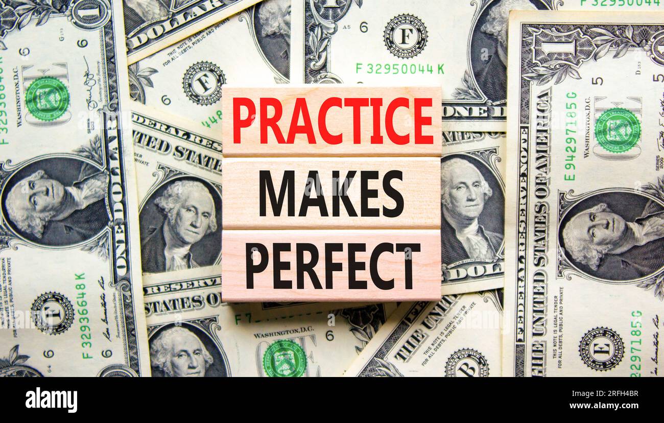 Practice makes perfect symbol. Concept words Practice makes perfect on ...
