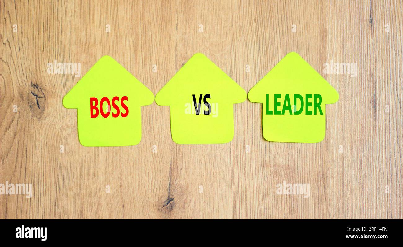 Boss vs leader symbol. Concept words Boss vs versus leader on beautiful ...