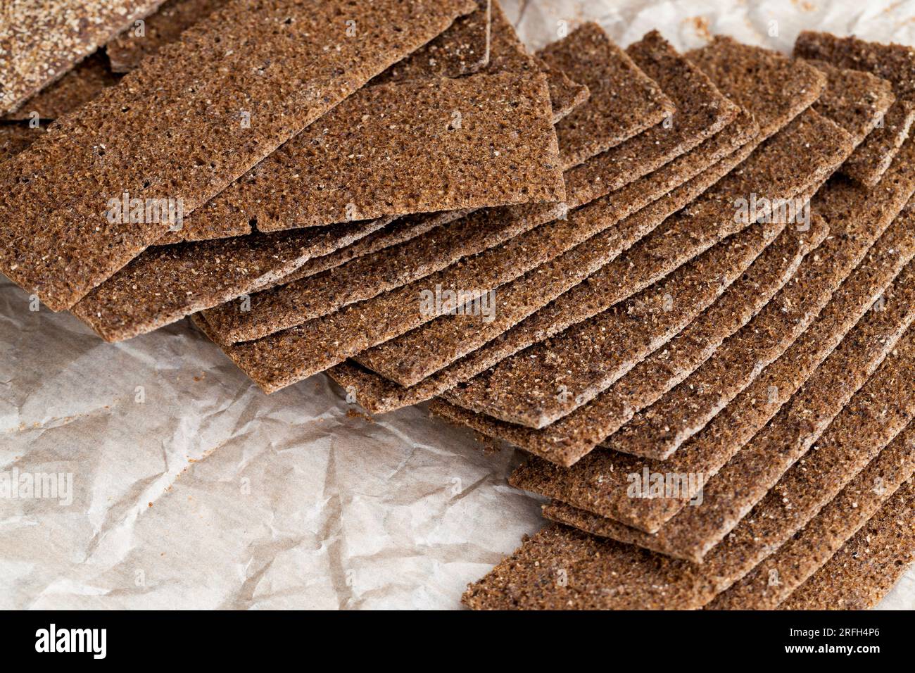 crispy rye bread, healthy foods made from rye flour, thin and crispy ...