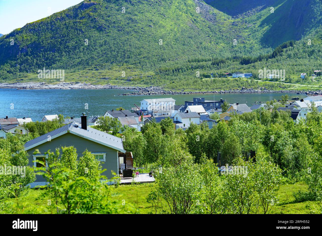 Amazing nature view with fjord and mountains. Beautiful summer Norway ...