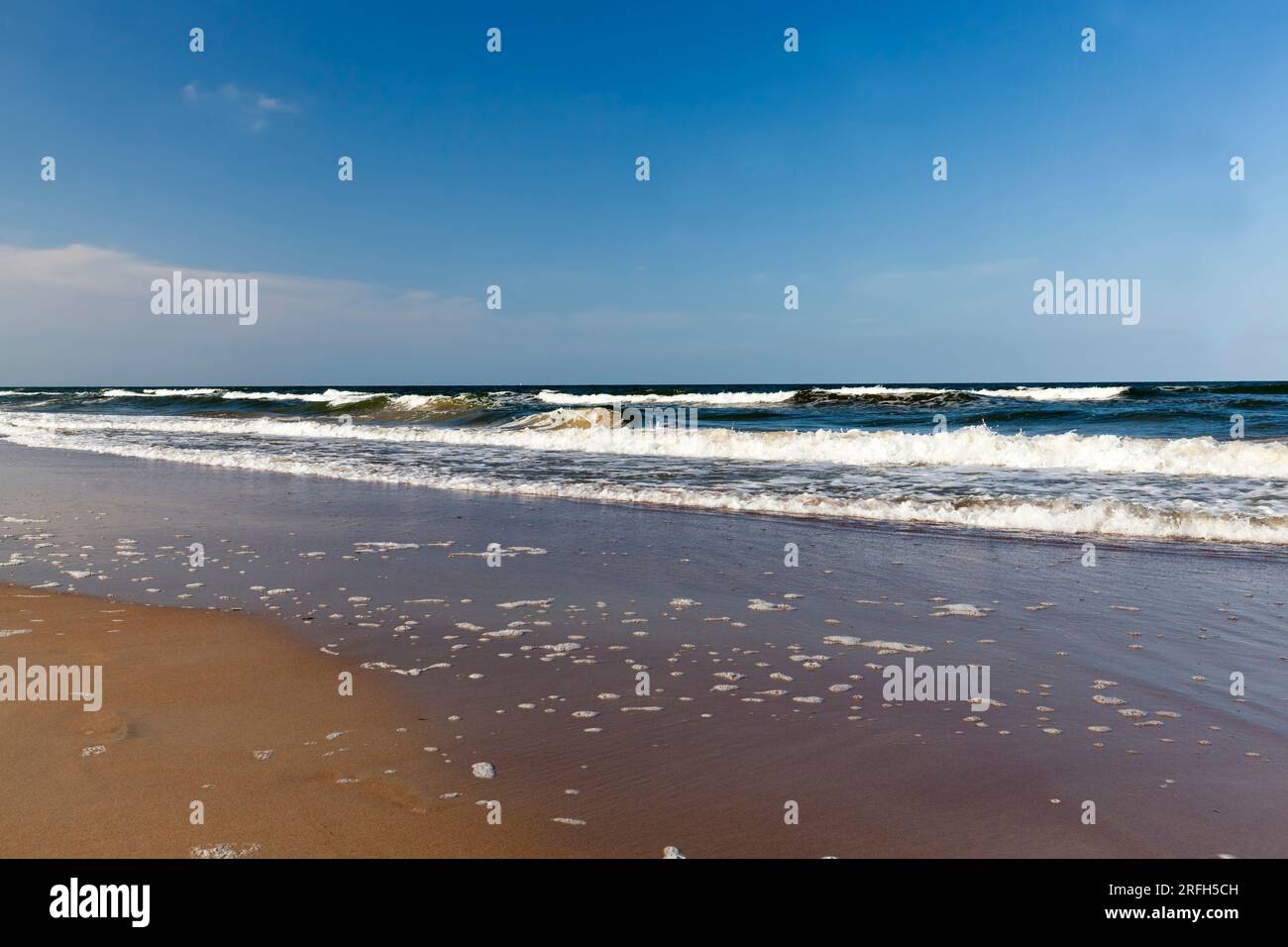 cold Baltic sea in August, summer holidays and seaside vacations 2022 ...
