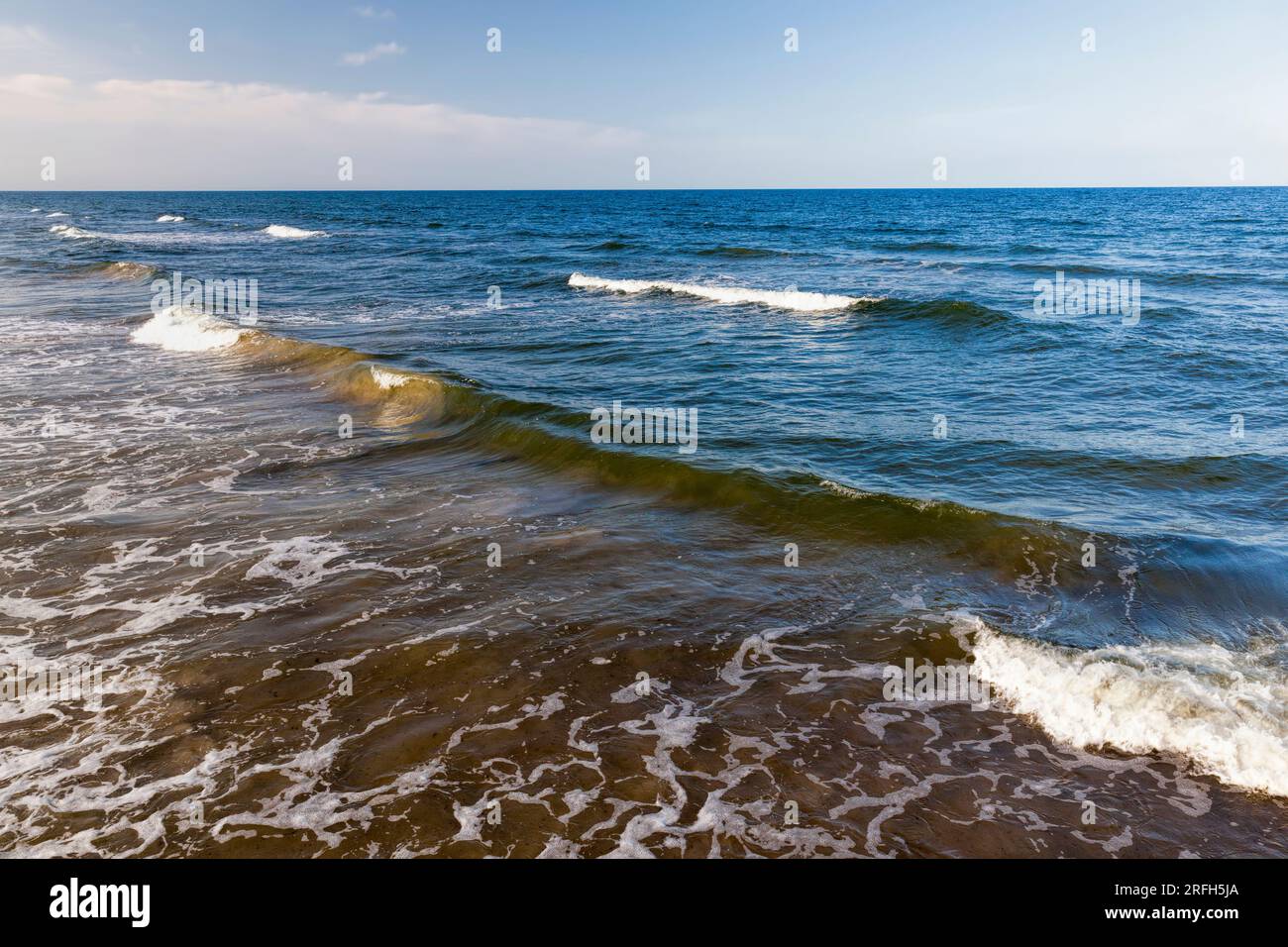 cold Baltic sea in August, summer holidays and seaside vacations 2022 ...