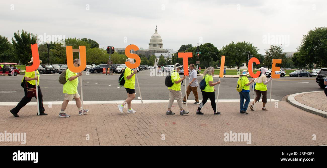 Washington DC, Illinois, USA. 3rd Aug, 2023. Members of the group ...