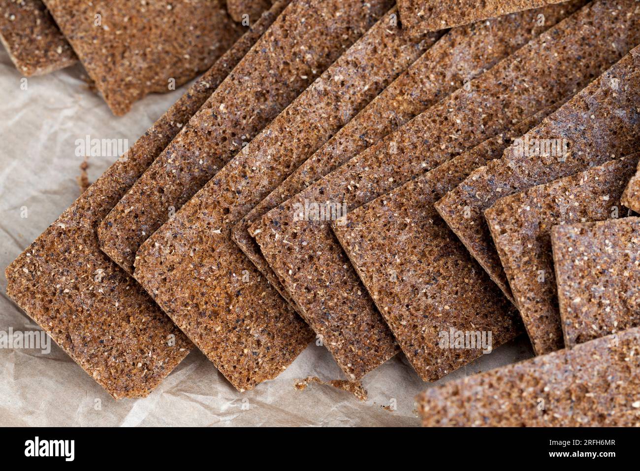 crispy rye bread, healthy foods made from rye flour, thin and crispy ...