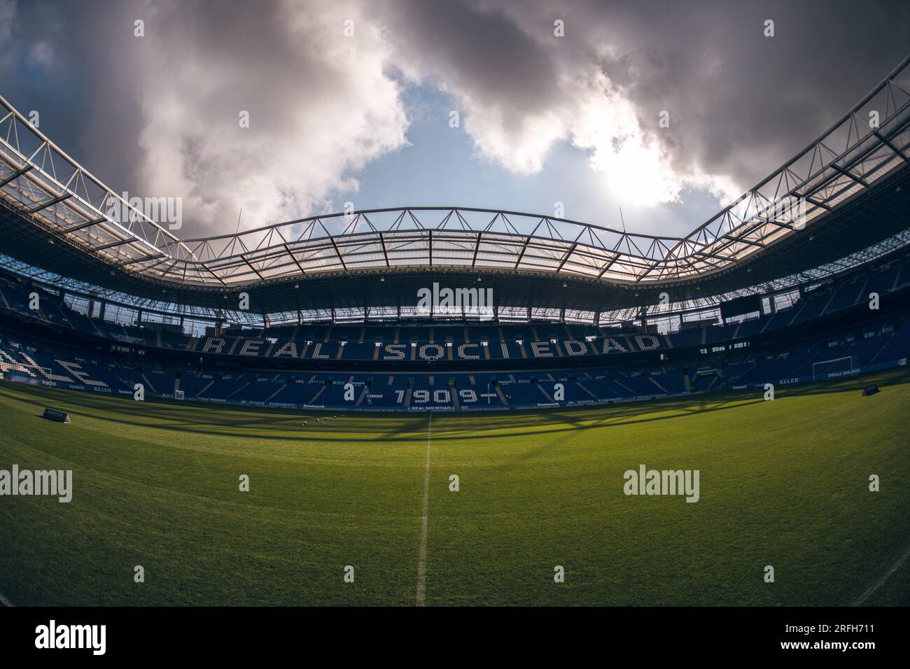 Reale Arena soccer field, where Real Sociedad de Futbol plays, in San ...