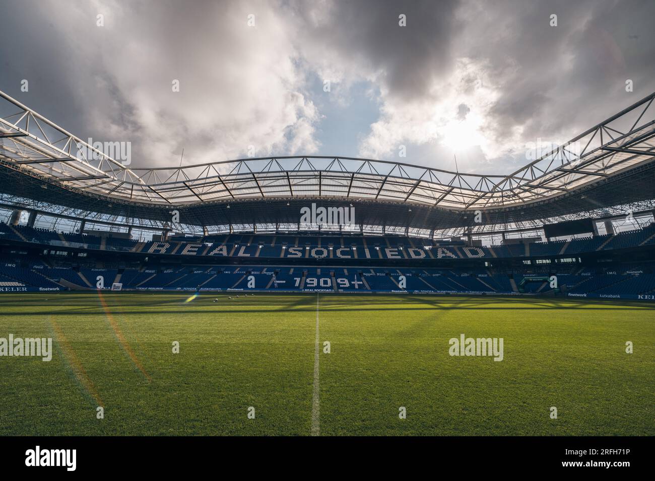 Reale Arena soccer field, where Real Sociedad de Futbol plays, in San ...