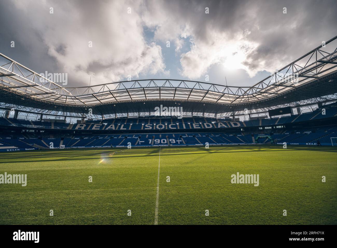 Reale Arena soccer field, where Real Sociedad de Futbol plays, in San ...
