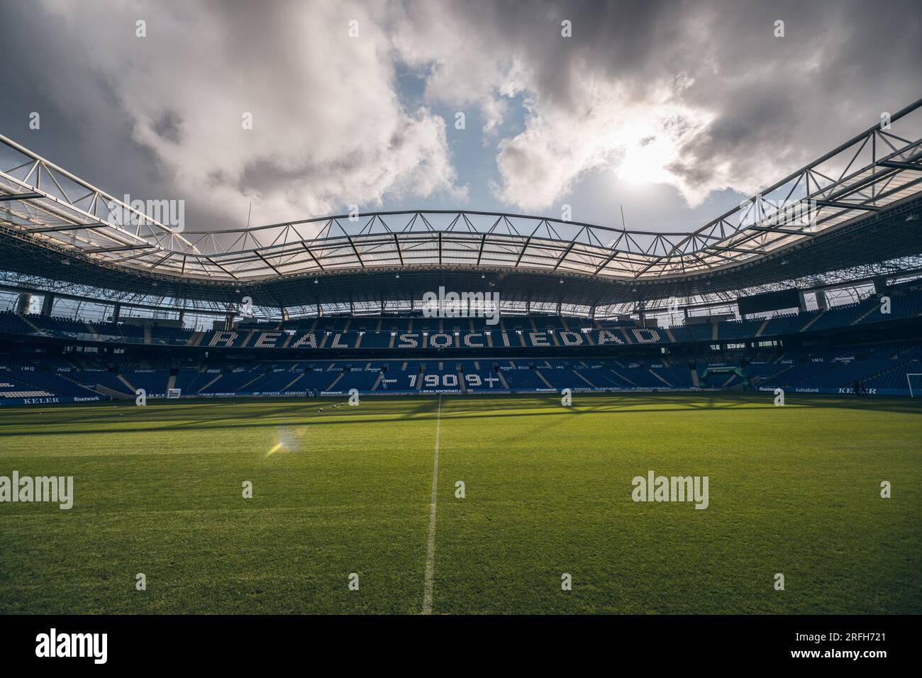 Reale Arena soccer field, where Real Sociedad de Futbol plays, in San ...