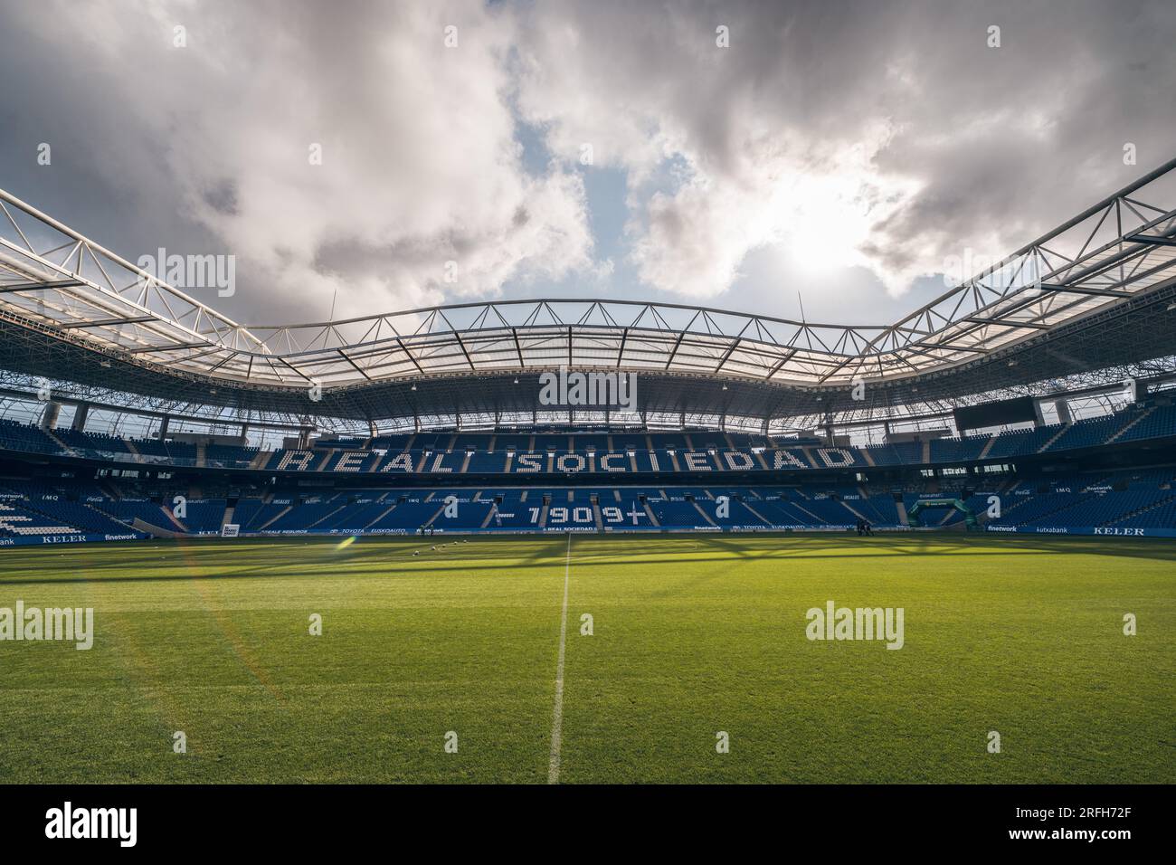 Reale Arena soccer field, where Real Sociedad de Futbol plays, in San ...