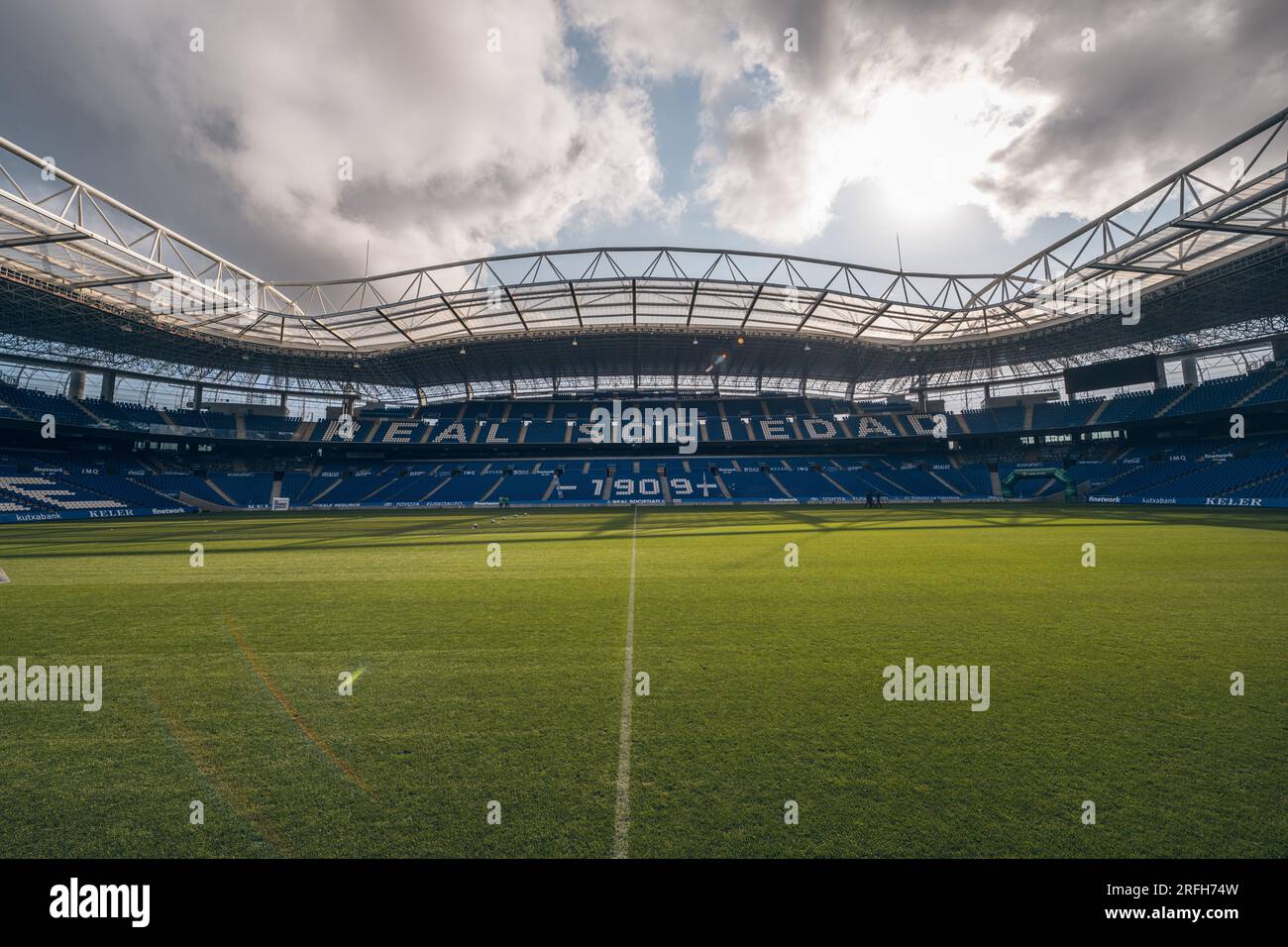 Reale Arena soccer field, where Real Sociedad de Futbol plays, in San ...