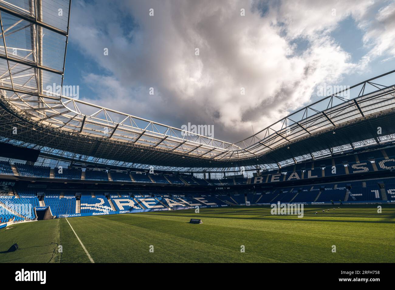 Reale Arena soccer field, where Real Sociedad de Futbol plays, in San ...