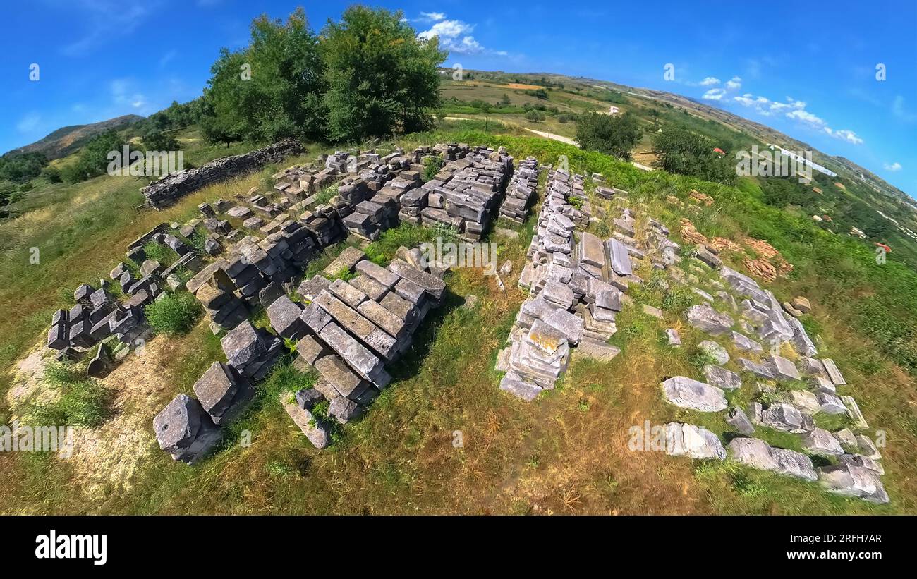 aerial view Apollonia archaeological site. Apollonia is fascinating ...