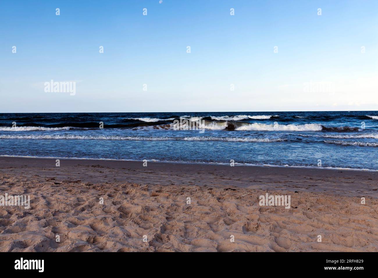 cold Baltic sea in August, summer holidays and seaside vacations 2022 ...