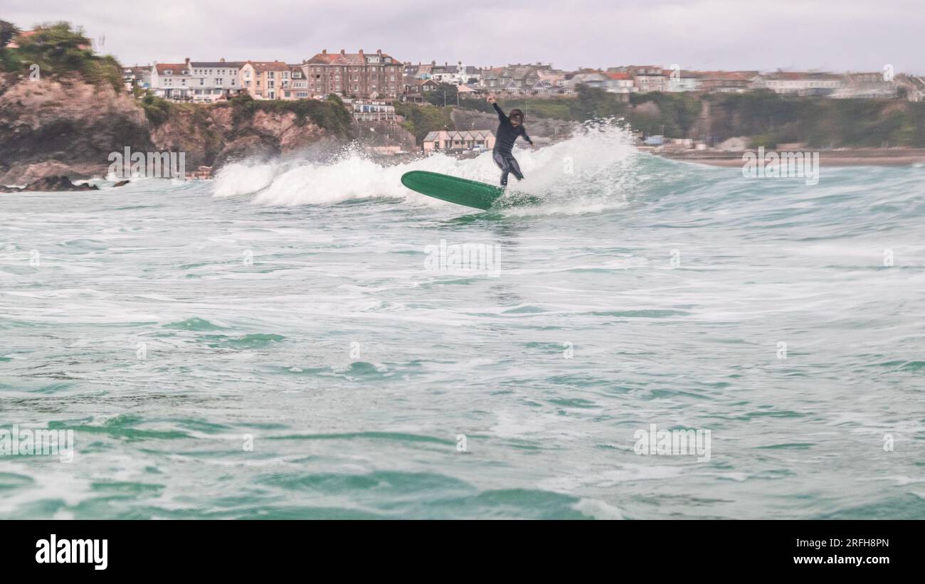 Newquay big wave surfing hi-res stock photography and images - Alamy