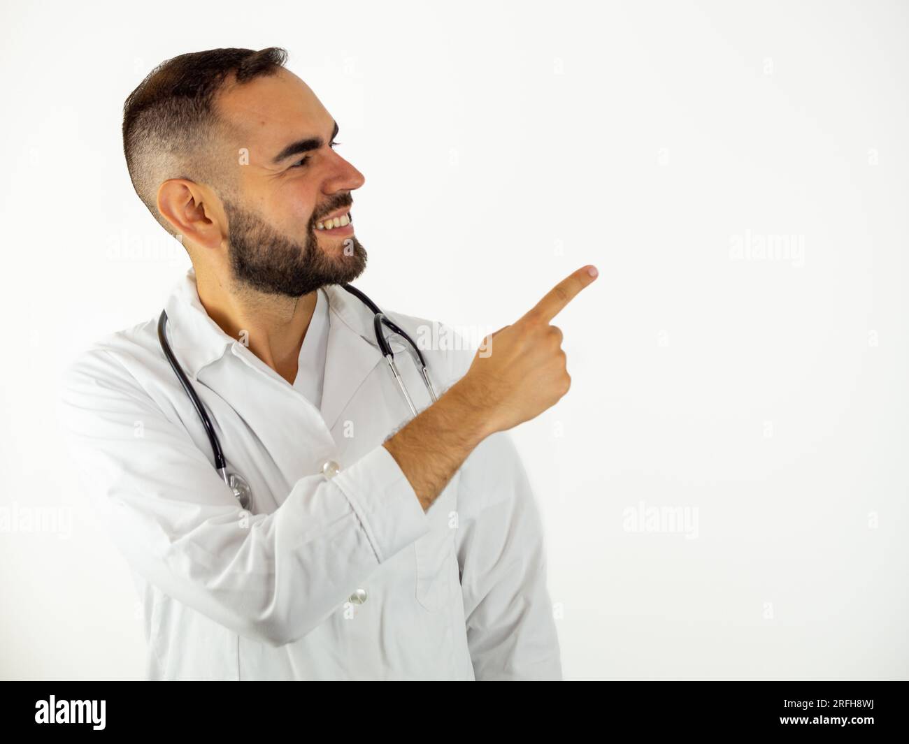 Portrait happy doctor finger hi-res stock photography and images - Alamy