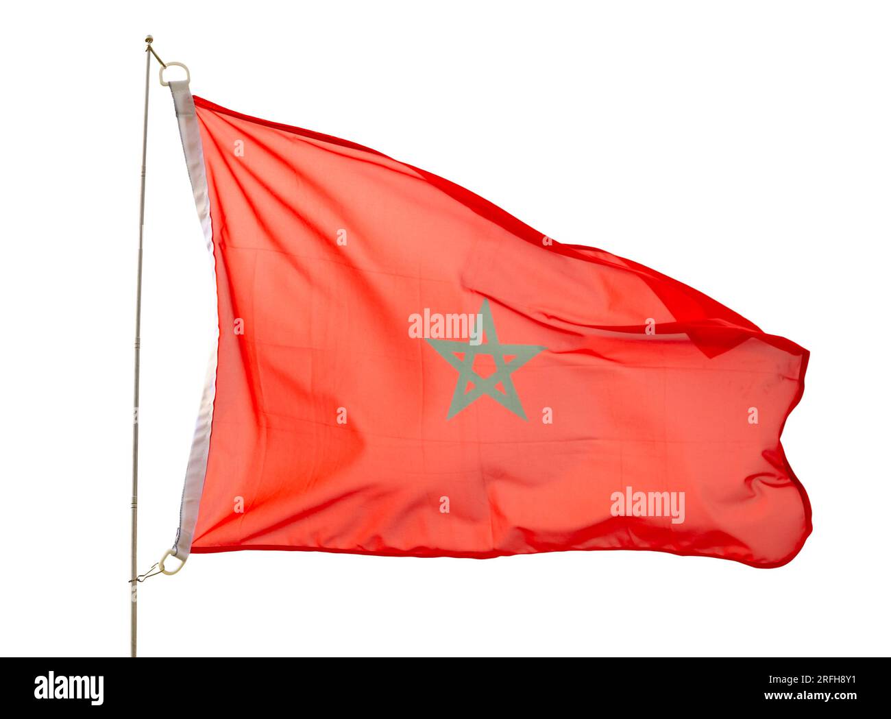 Moroccan flag flying beautifully in wind Stock Photo - Alamy