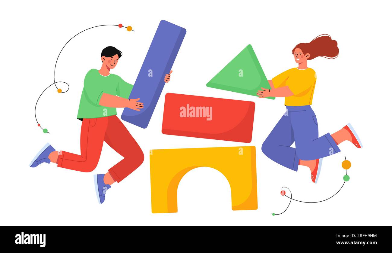 People with geometric figures vector concept Stock Vector Image & Art ...