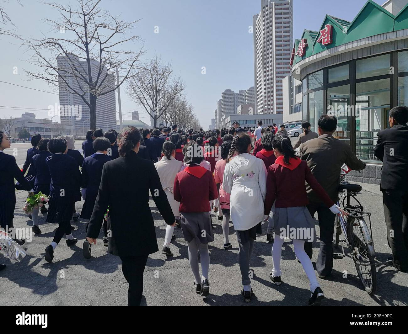 Pyongyang, March 29, 2018. Martyrs’ orphans retracing Kim Il Sung’s ...