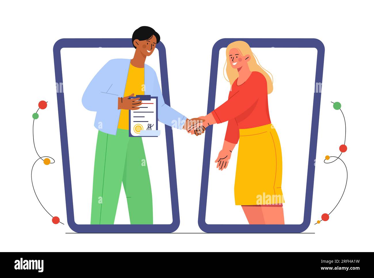 Contract conclusion teamwork concept Stock Vector Images - Alamy