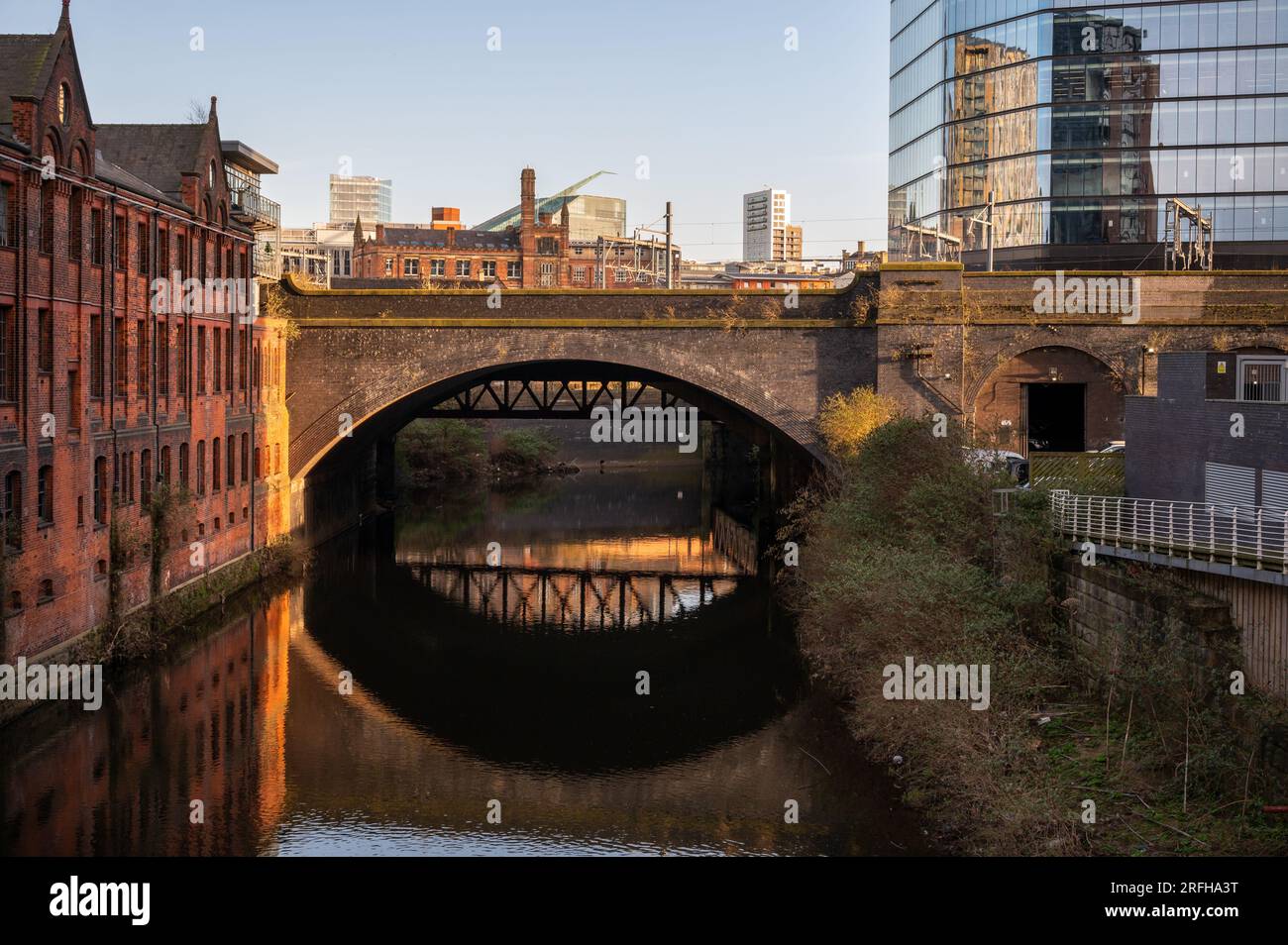 Historic inner city canal conservation area with an arche bridge in ...