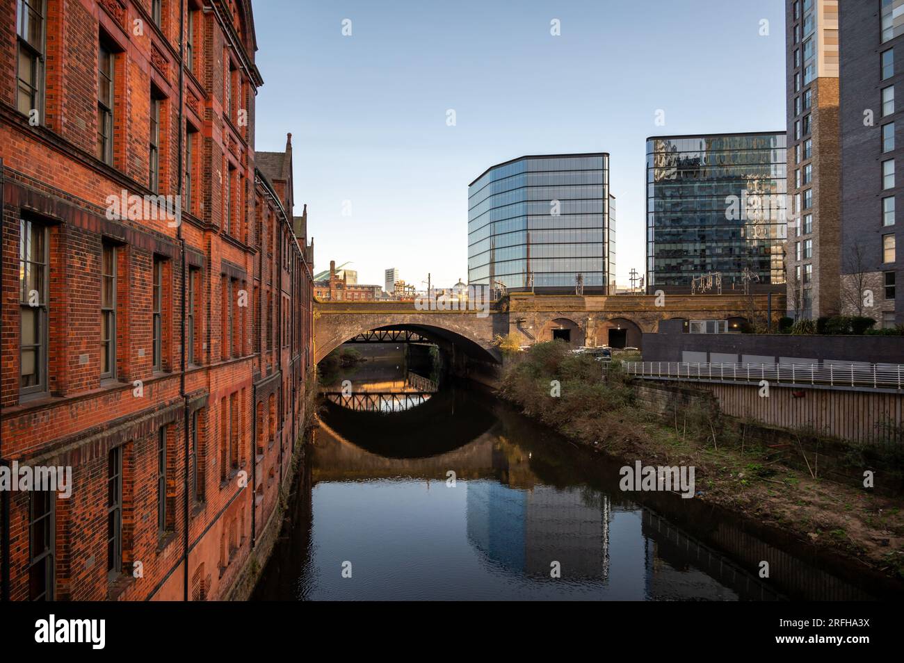 Historic inner city canal conservation area with an arche bridge in ...