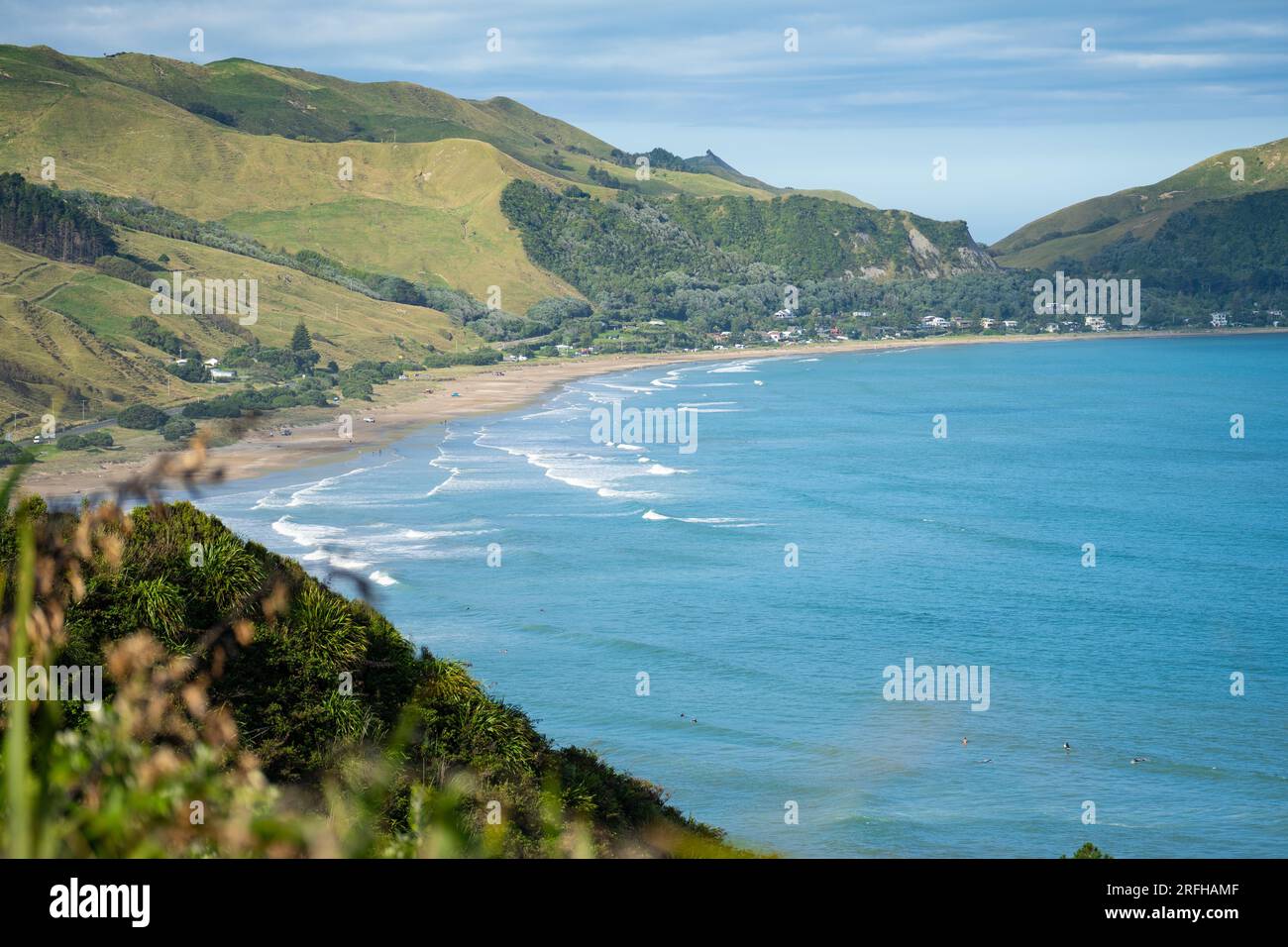 Makorori Beach, a surf beach near Gisborne, East Coast, New Zealand ...