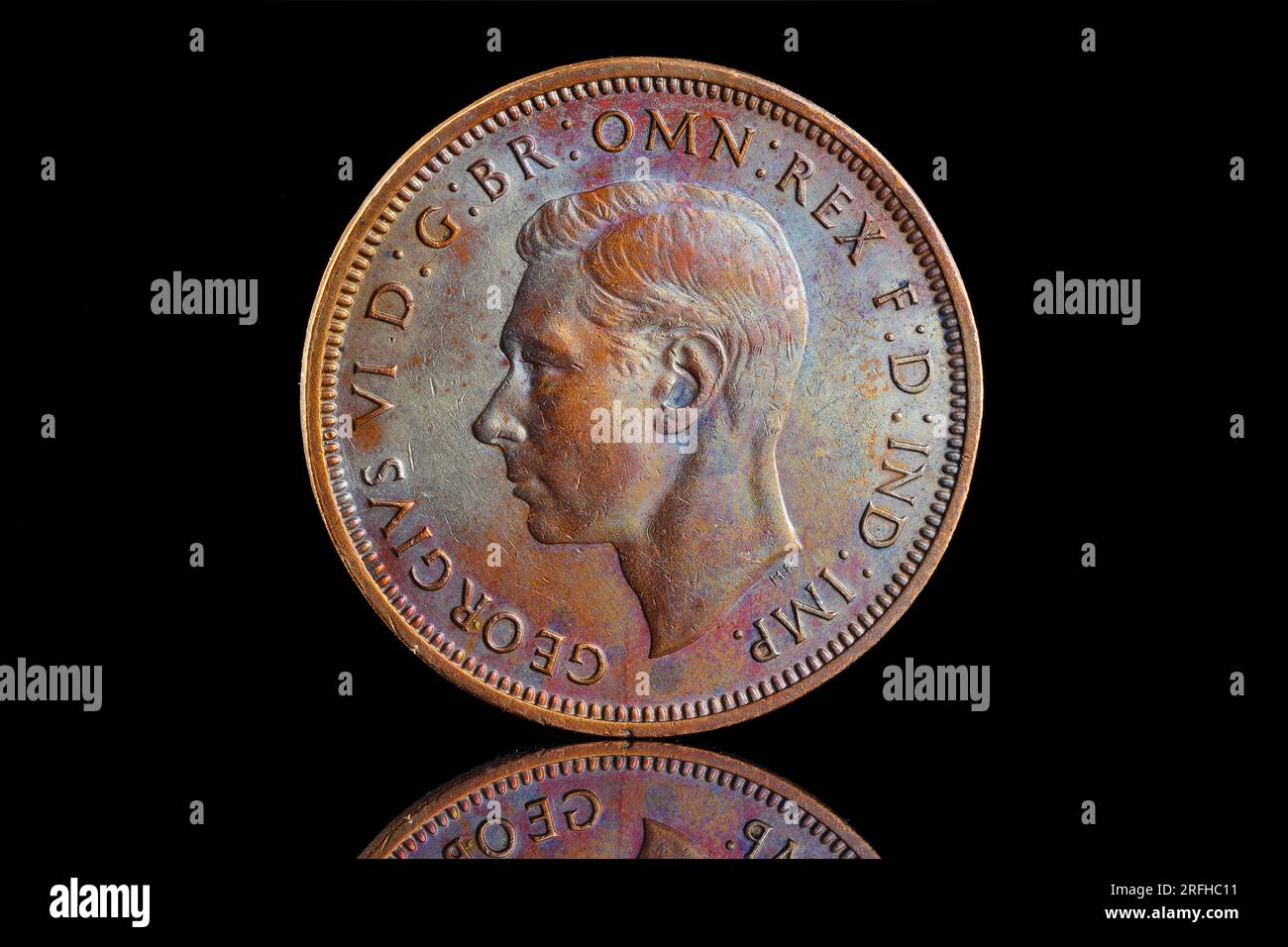 1944 Half Penny with George Vi on the obverse and The Golden Hind ...