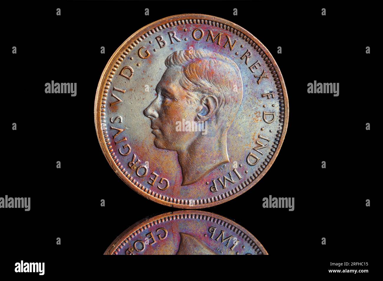 1944 Half Penny with George Vi on the obverse and The Golden Hind ...