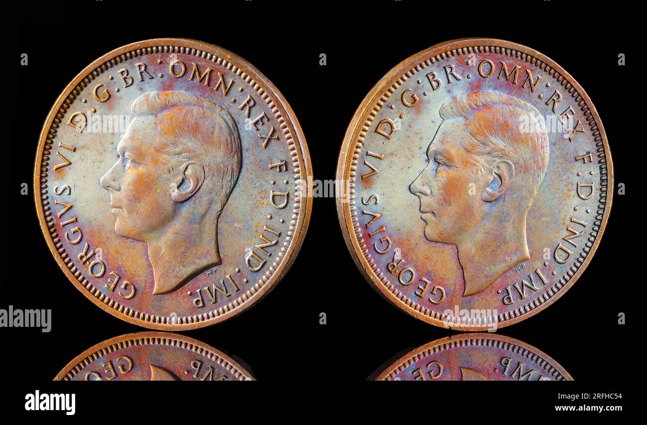 1944 Half Penny with George Vi on the obverse and The Golden Hind ...