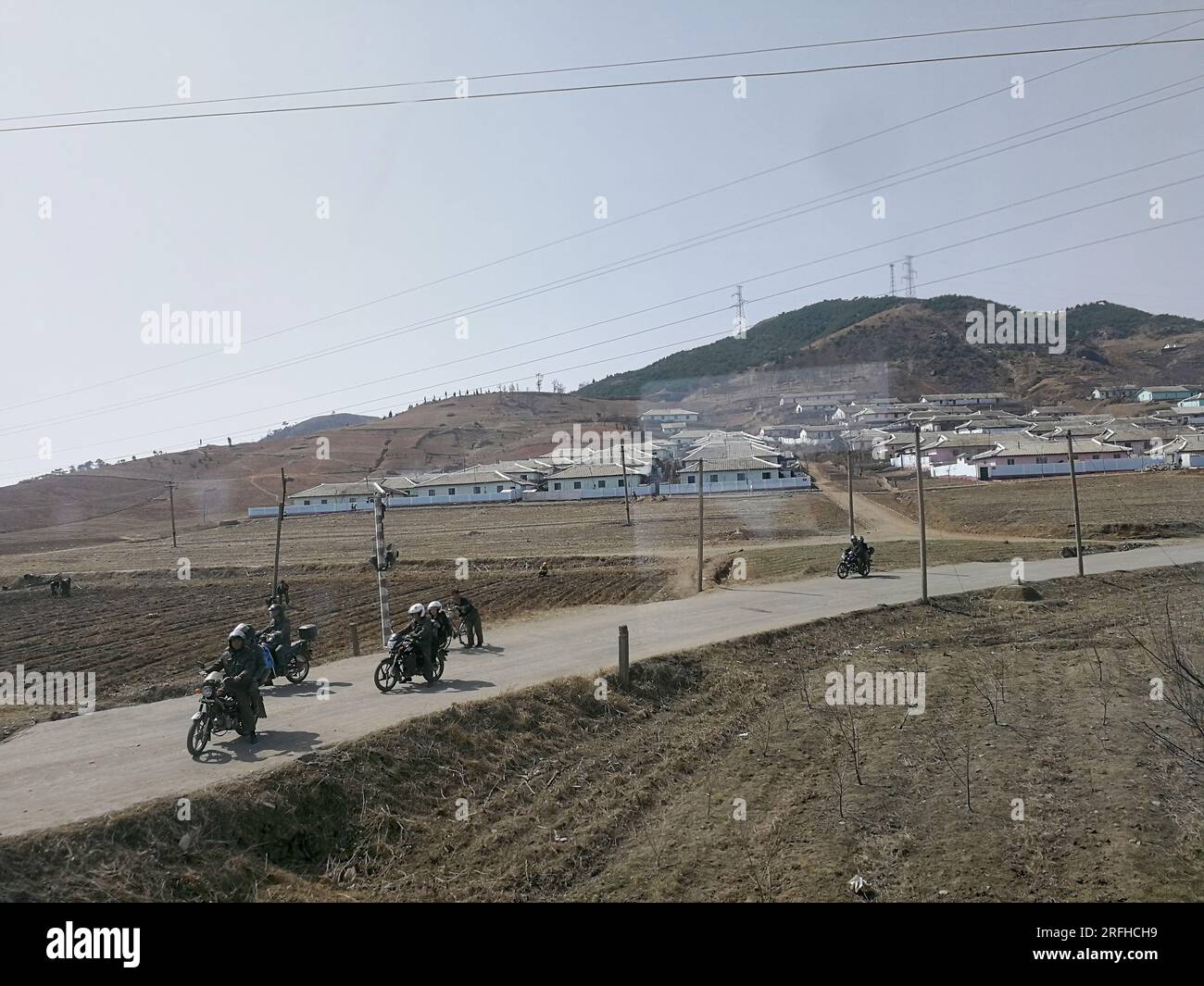 North Korean village road scene Stock Photo - Alamy
