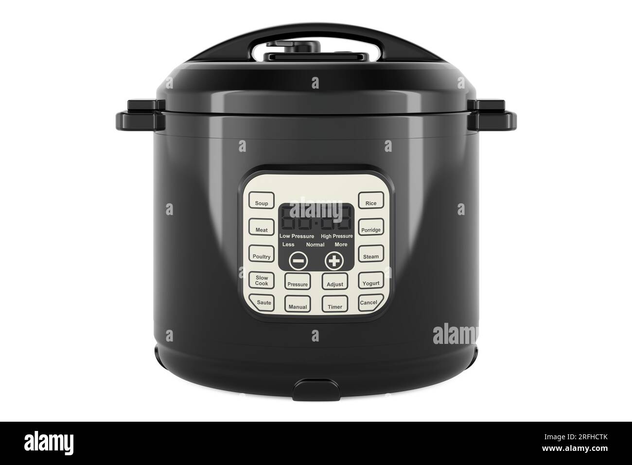 Black Automatic Multicooker, 3D rendering isolated on white background ...