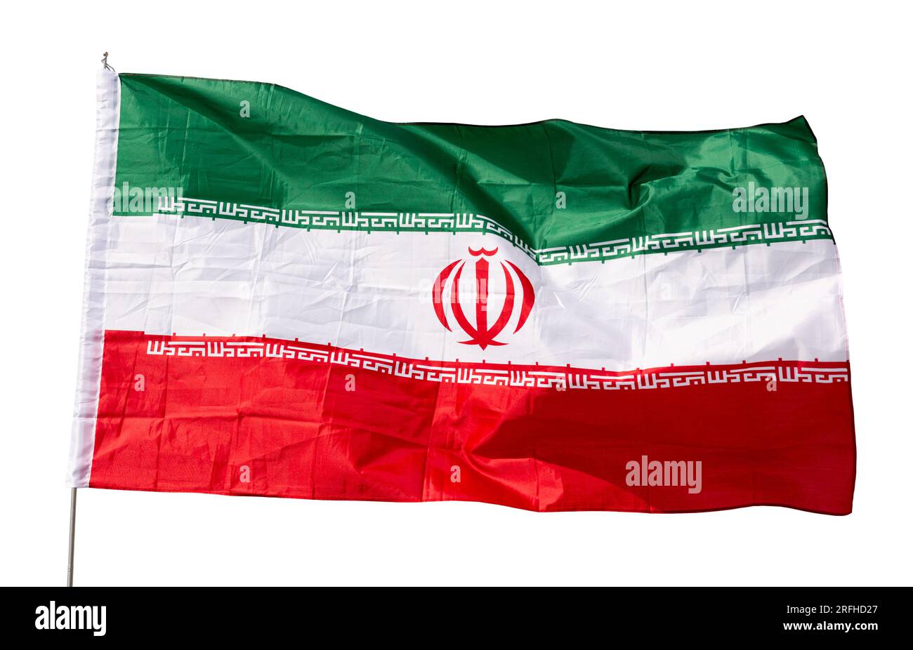 Flag of Iran waving on cloudy sky during daytime Stock Photo - Alamy