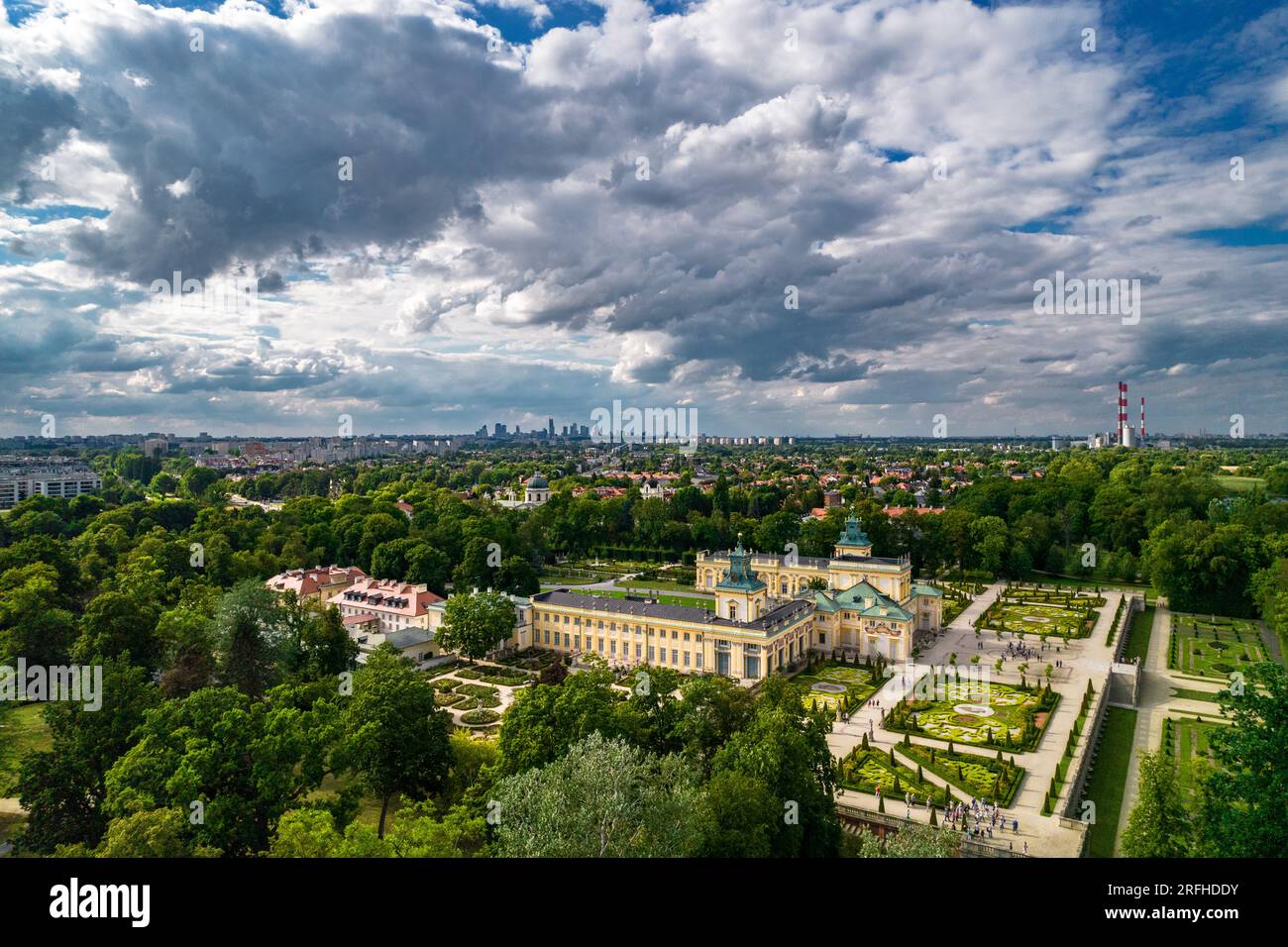 Warsaw, drone, bird view, aerial, city, urban, street, building, roof ...